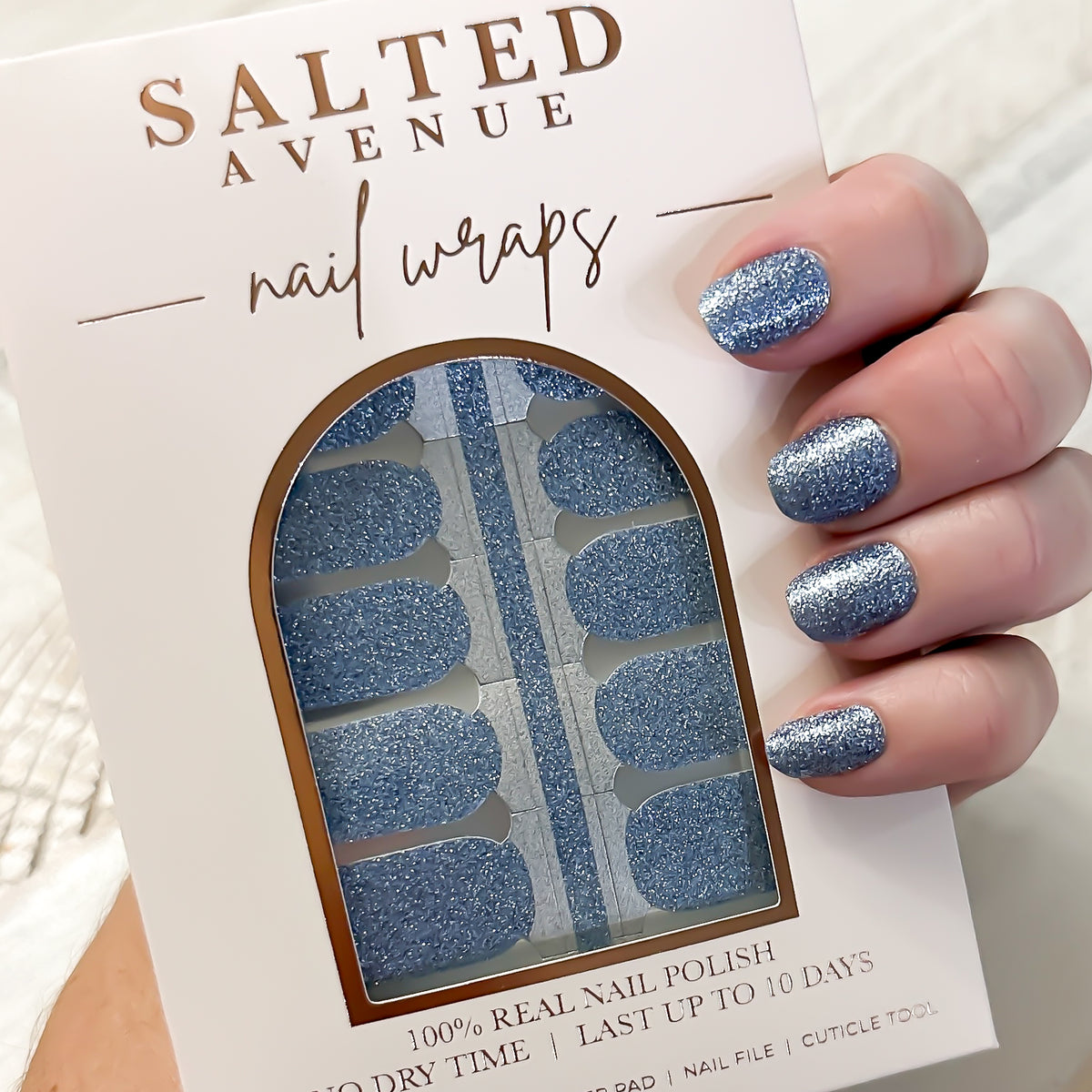 Blue Sparkle Nail Wrap - Glimmer | Salted Avenue | Salted Avenue