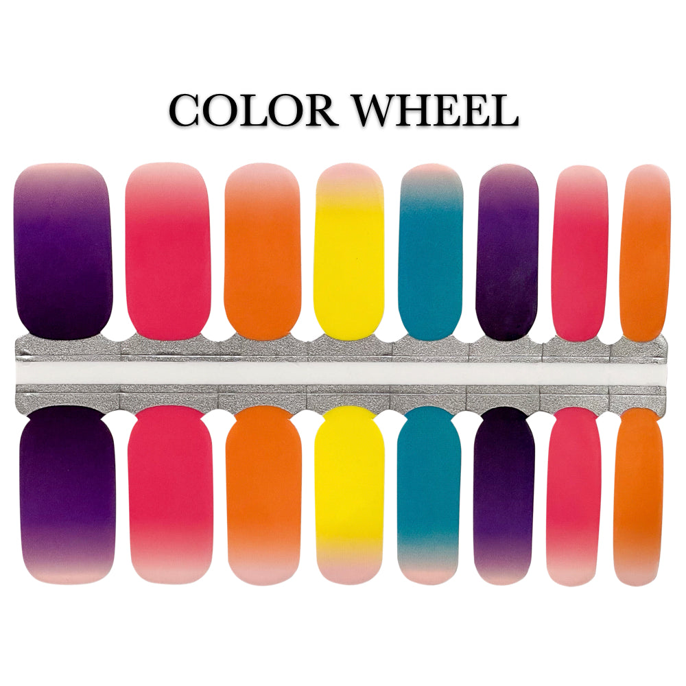 Color Wheel Nail Wraps | Pink, Purple, Orange, Yellow, Green Ombre ...