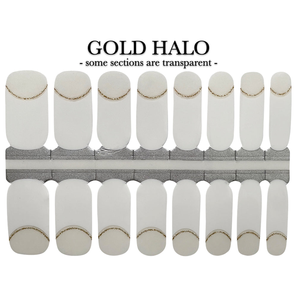Gold Halo Nail Wraps | Gold & White French Tip | Salted Avenue | Salted ...