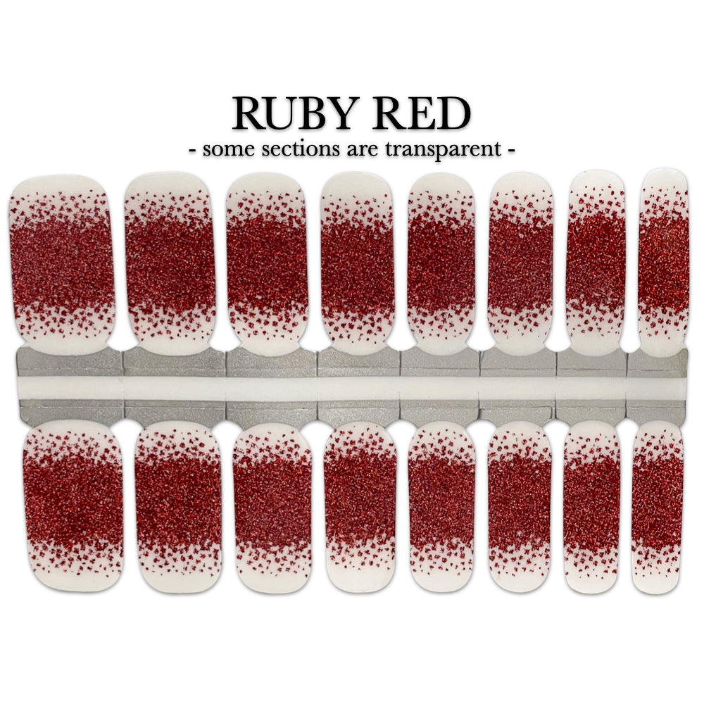 Red Ombré Sparkle Nail Wrap - Ruby Red | Salted Avenue | Salted Avenue